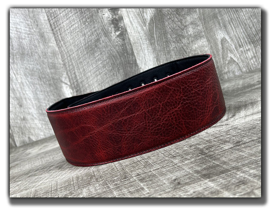 Leather Guitar Strap | Full Grain Leather, Padded | Red| The Reticent
