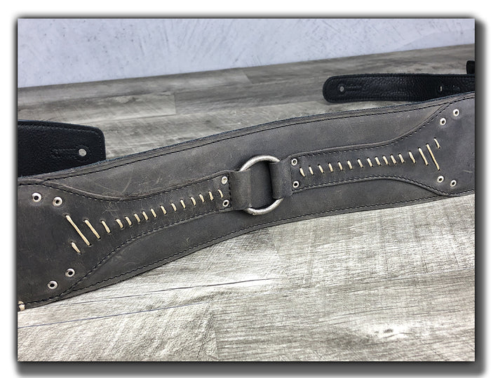 Leather Guitar Strap | Rock | Metal | Iron Cross | No Quarter